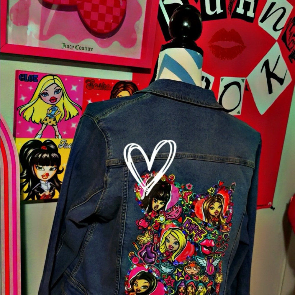 Juicy Couture Denim Jacket With Vibrant Graphic - Gem